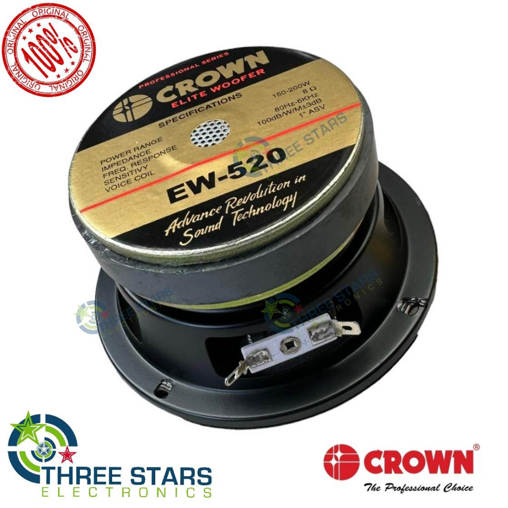 Original 1pc Crown EW-520 5 1/4 Inches 200W 8 Ohms Mini Subwoofer ...