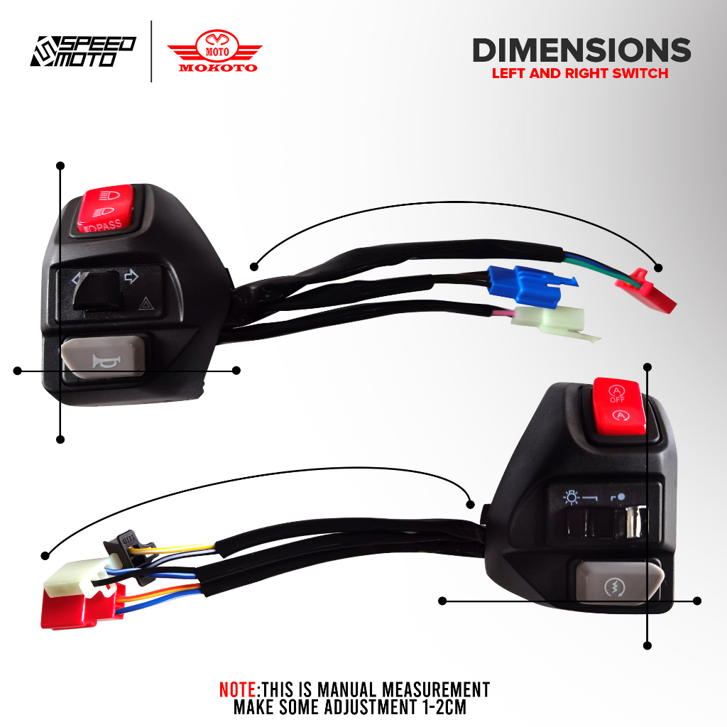 MOKOTO YAMAHA AEROX V1 HANDLE SWITCH WITH HAZARD AND PASSING LIGHT ...
