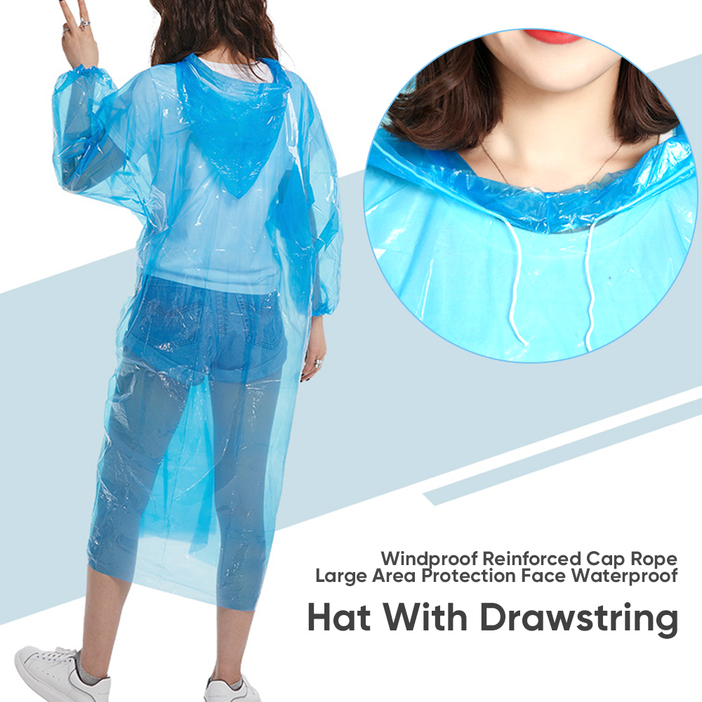Mitsushi Disposable Raincoat Plastic Pocket Rain Coat for Adults ...