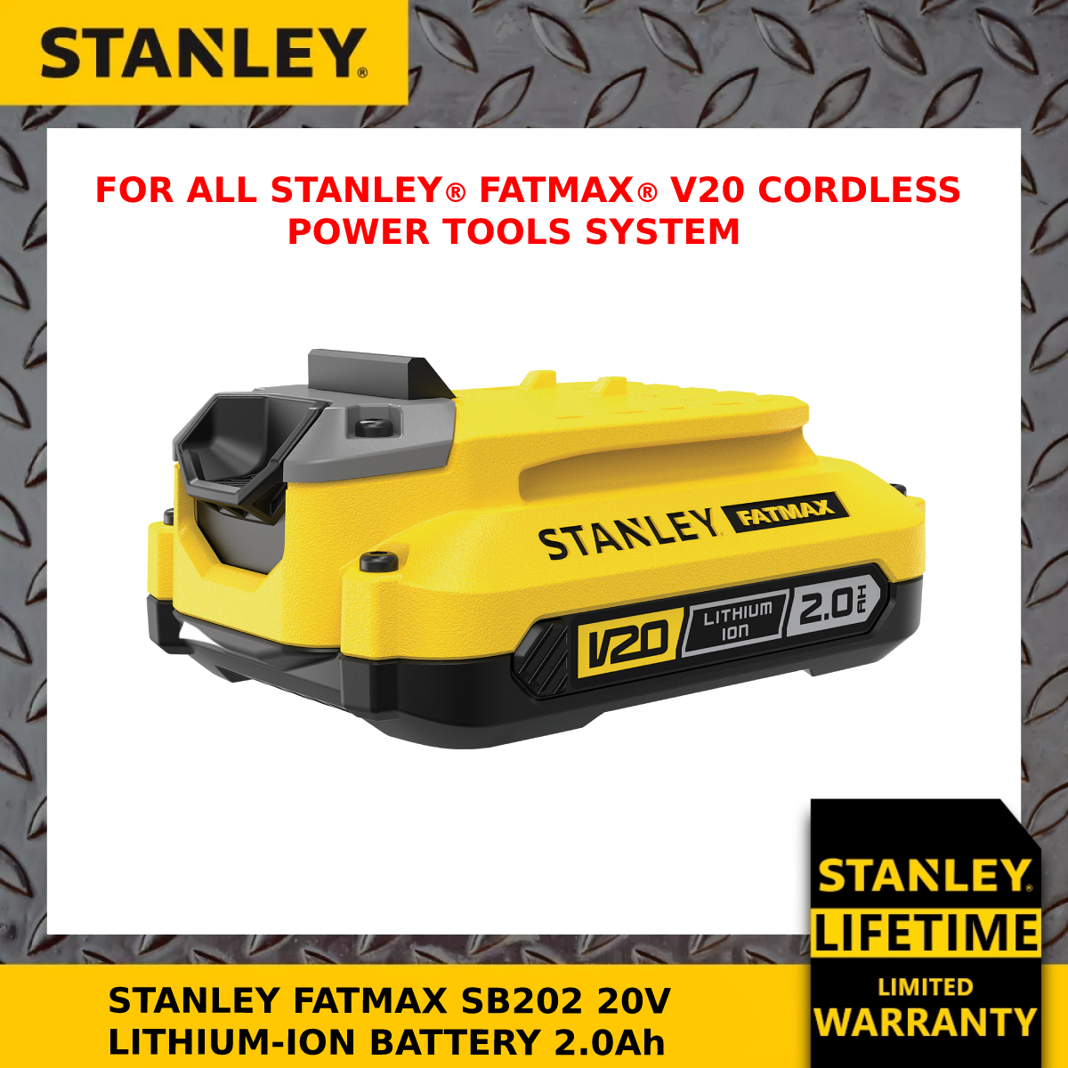 Stanley STSB202 Fatmax V20 Lithium-Ion 2.0Aah Battery | Shopee Philippines