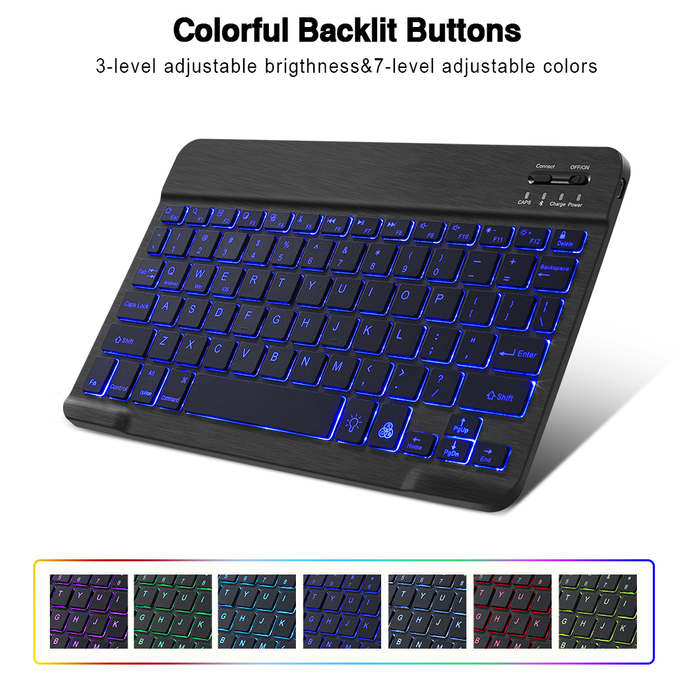 【Local shipment】RGB Wireless Rainbow Backlit Bluetooth Keyboard With ...
