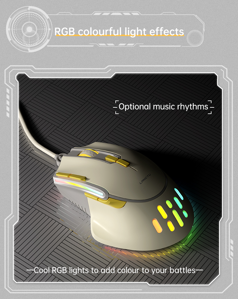 LANGTU G3 Wird Mouse RGB Light Gaming mouse 6DPI 12800DPI Wired Macro ...