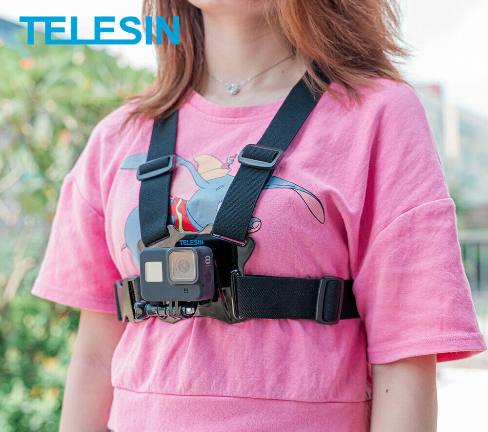 TELESIN Chest Belt Adjustable Adventure Harness Travel Strap Mount for ...