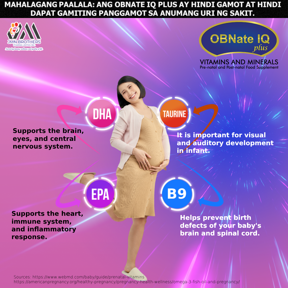 OBNate IQ Plus Prenatal And Postnatal Supplement | Shopee Philippines