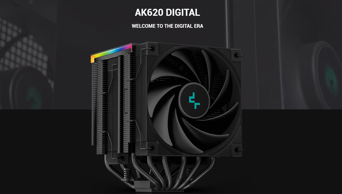 Deepcool AK620 Digital Performance CPU Cooler with A Status Display (R ...