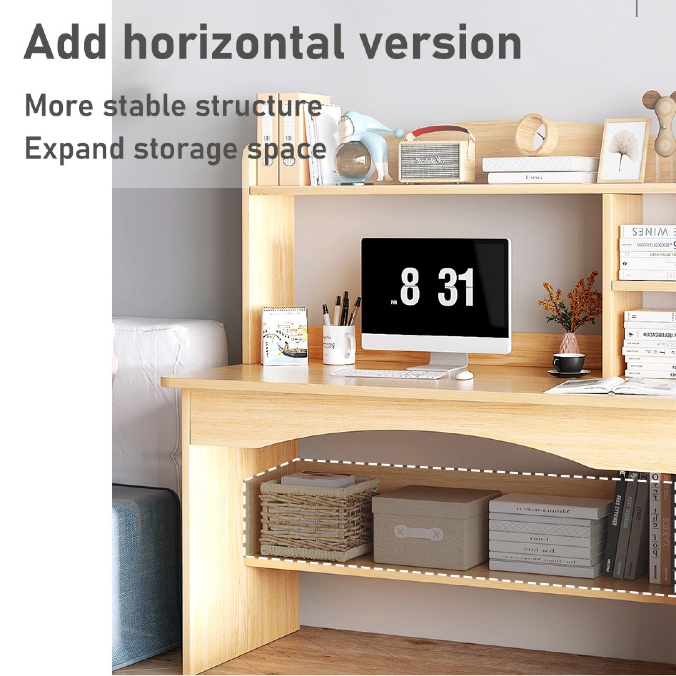Computer Desk Desktop Study Table with Drawer and Shelves Office ...