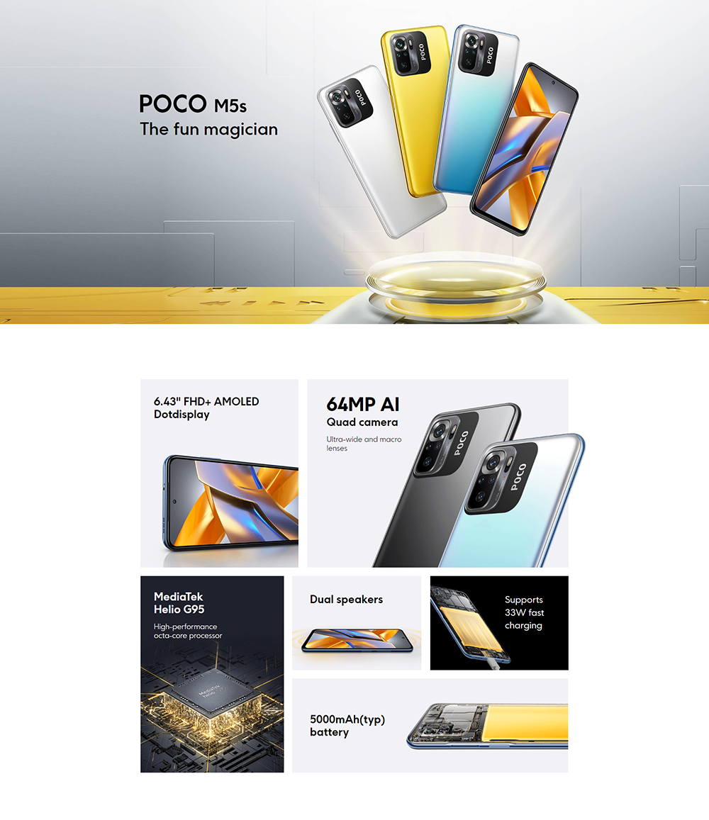 Poco M5s Helio G95 Processor 6GB+128GB 64mp Camera Smartphone | Shopee ...