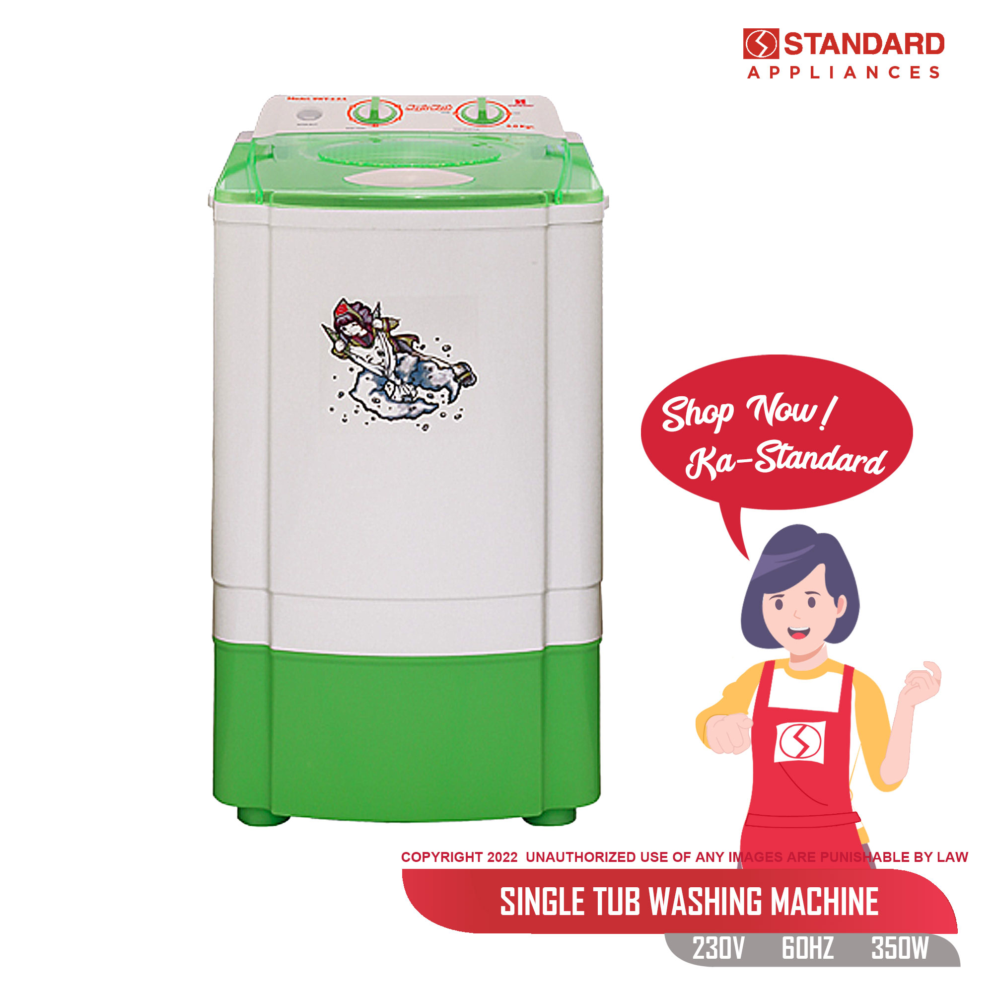 Standard Twin Tub Washing Machine SWD-6.0A | Shopee Philippines
