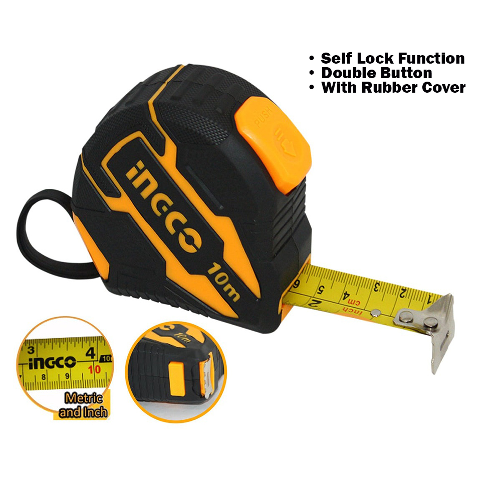 INGCO 3m Steel Measuring Tape (Metric/Inch) Continuous Marking Blade ...