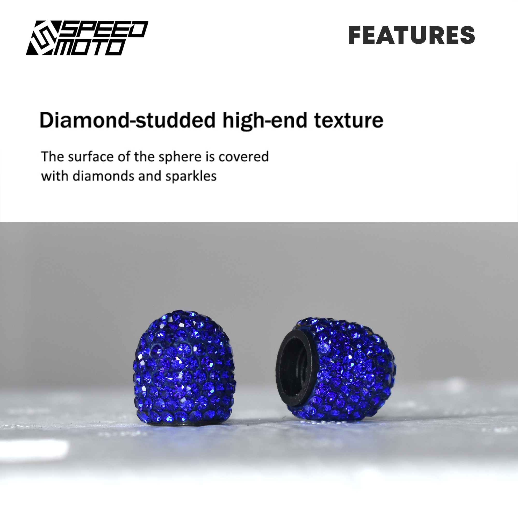 UNIVERSAL DIAMOND STYLE TIRE VALVE/PITO CAP 8917 FOR MOTORCYCLES AND ...