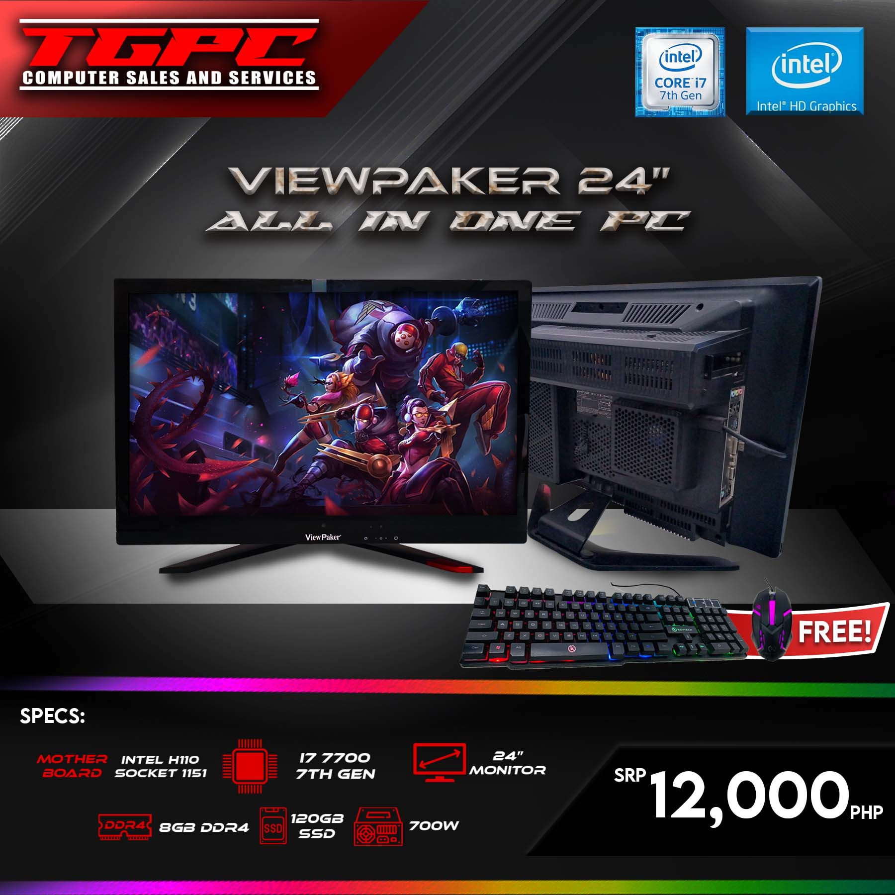 ViewPaker All in one PC Intel Core i5 Core i7 7TH generation to 9TH ...