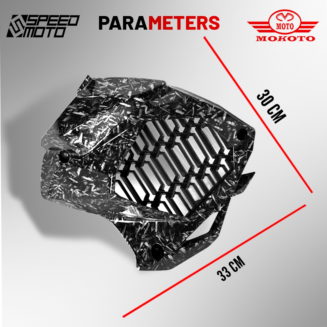 MOKOTO YAMAHA NMAX V2 RADIATOR COVER GLOSSY HYDRO-DIP FORGED CARBON ...