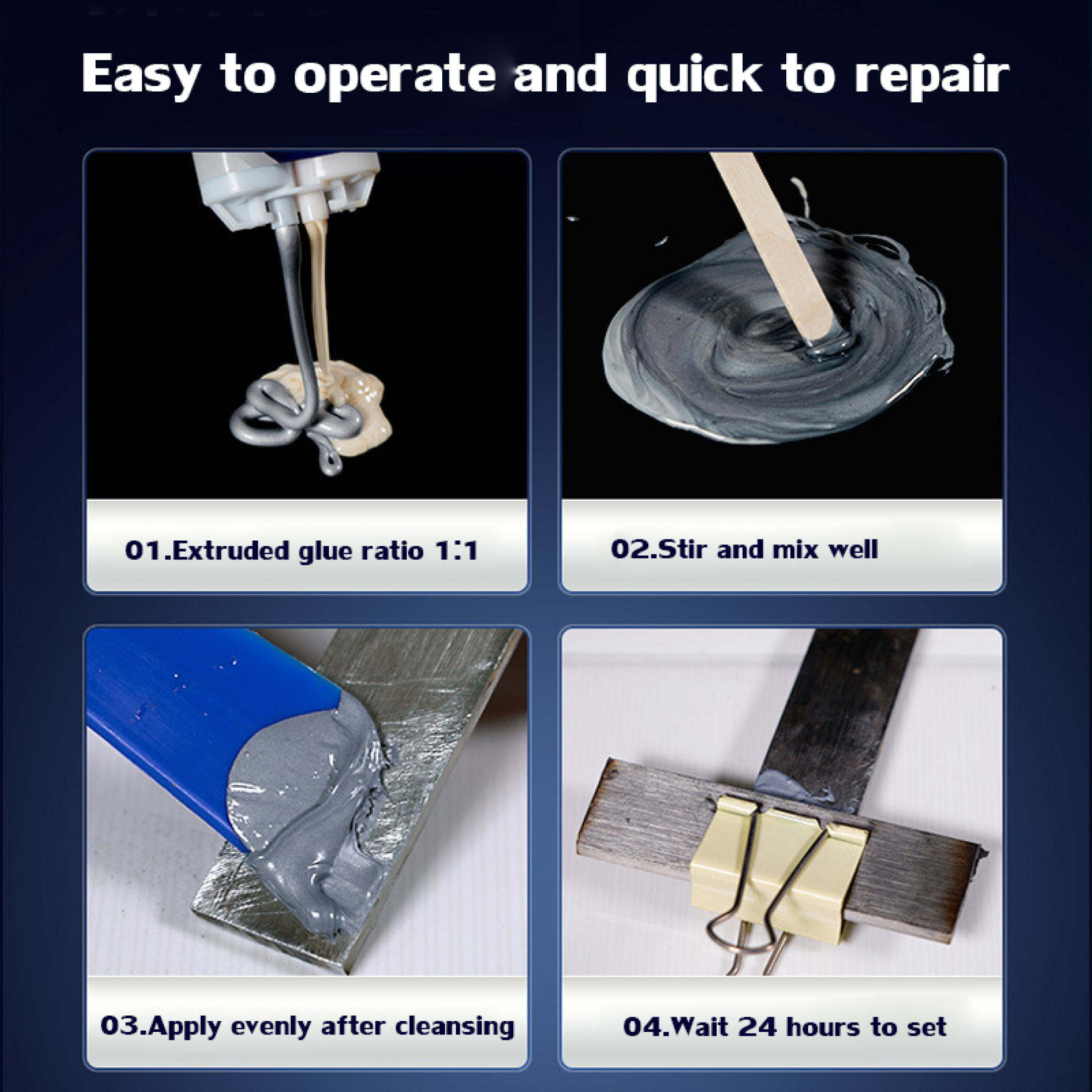 100g Metal repair paste AB glue welding industrial repair paste glue ...