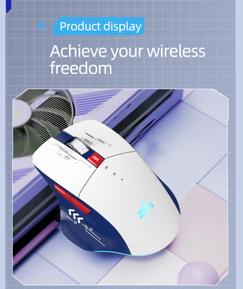 Zeus x INPHIC 2.4G Wireless Mouse Rechargeable Mechanical Office Gaming ...