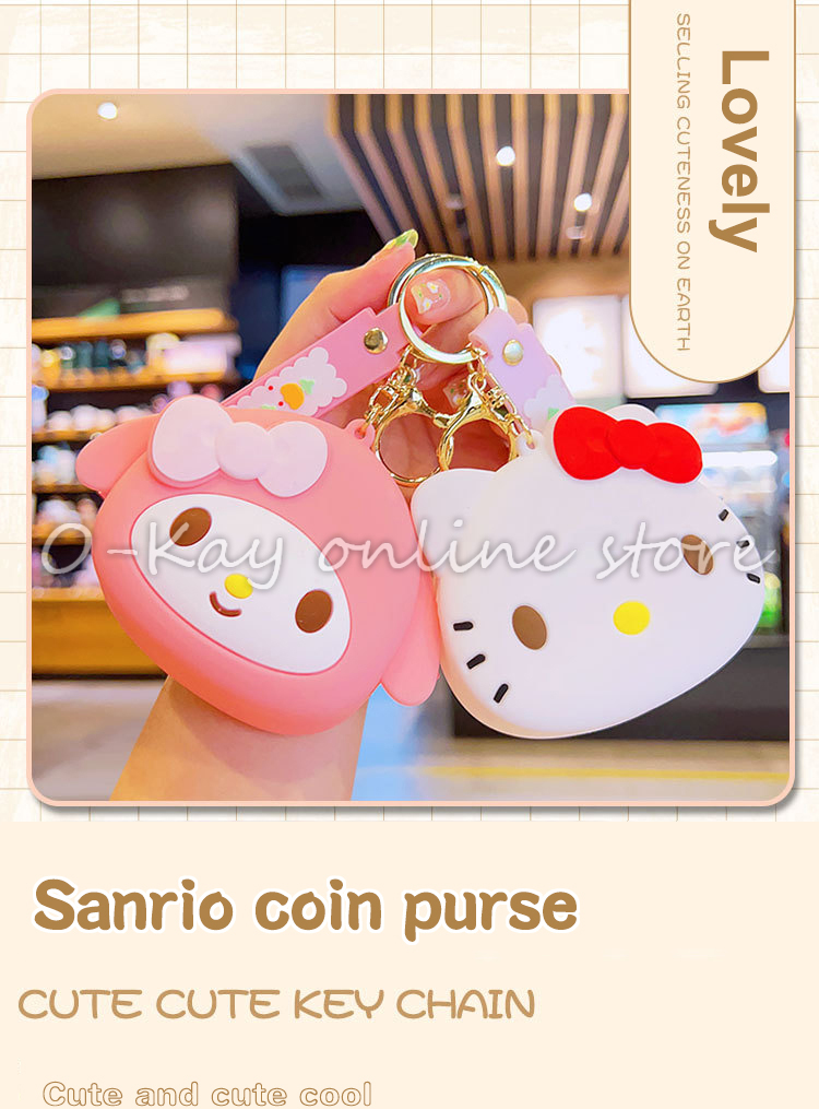 O-KAY Mini Wallet Sanrio Silicone Cartoon Mini Coin Purse Kitty Cat ...