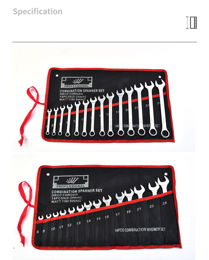 Combination Wrench Tool Set Spanner Set Tools 12pcs 8-24mm Open Wrench Tool Motorcycle Full Set ...