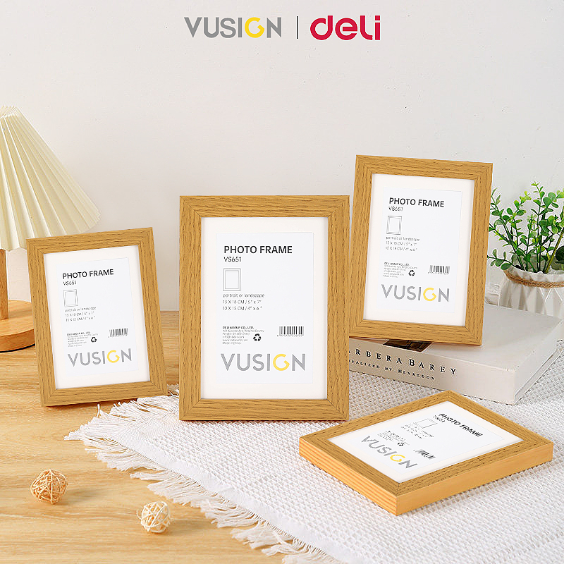 Vusign by Deli 4Pcs Picture Frames Decor Photo Frame Wall Decor Wooden ...