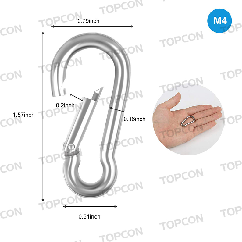 Heavy duty carabiner stainless steel snap hook snap clip 6mm | Shopee ...