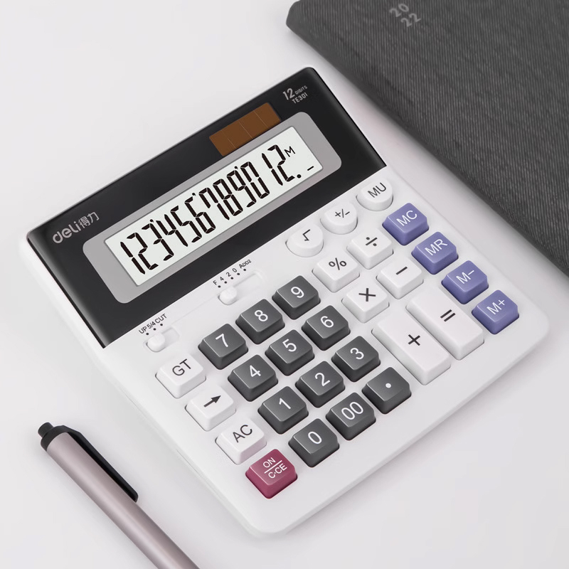 Deli Basic Calculator Big Desktop Calculators Office Supplies TE301 ...