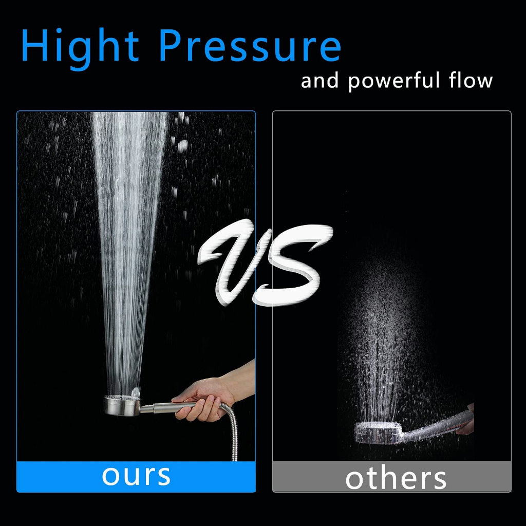 Wapol Shower Head Stainless Shower Set Pressurized Hose Base Head ...