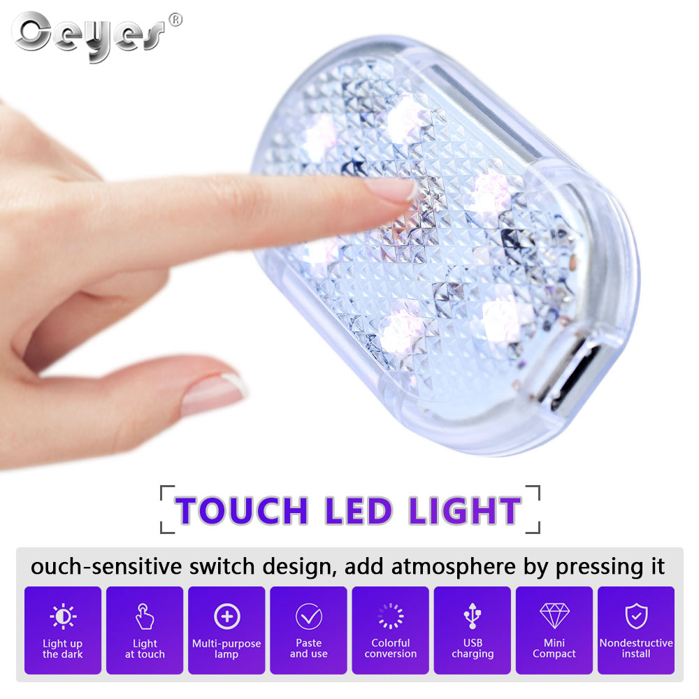 Ceyes Car LED Touch Lights High Brightness Magnetic Mini Wireless Interior Light USB ...