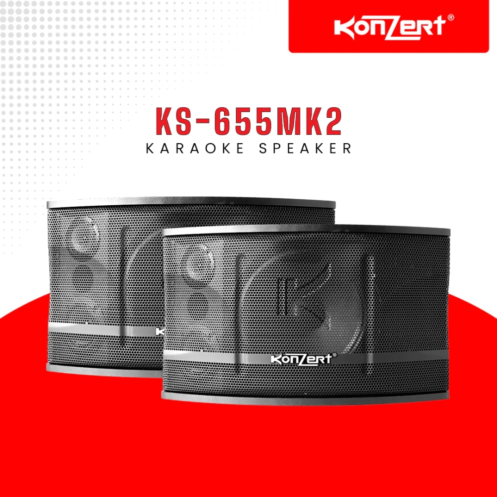 Konzert KS-655MK2 12" 650W 3-Way Bass Reflex Passive Karaoke Speaker ...