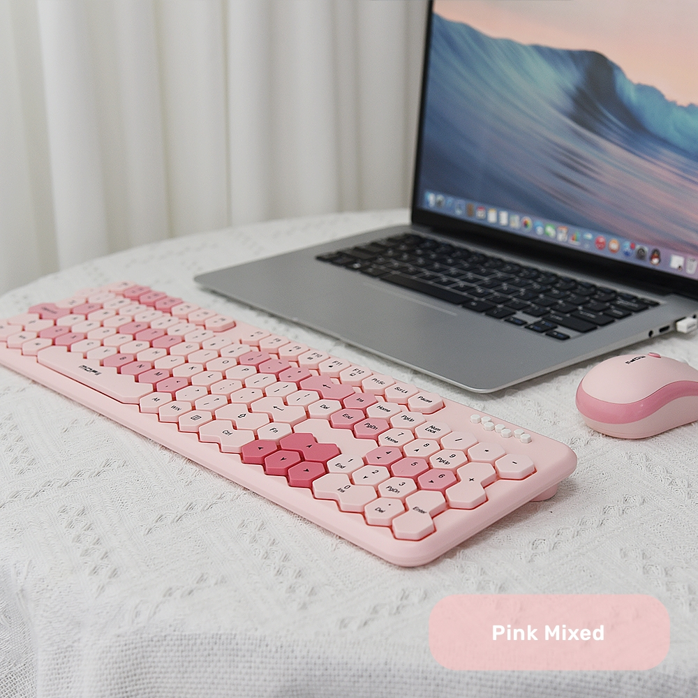 MOFii Honey S Cute Fashion Wireless Office Rhombus Keyboard and Mouse ...
