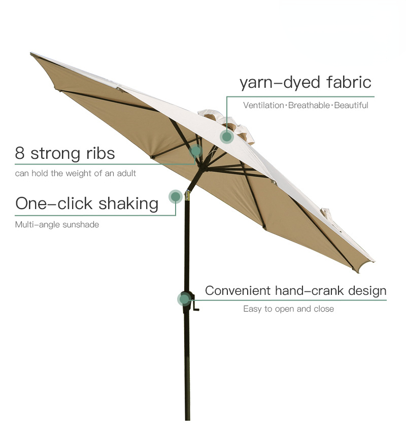 2.7M*2.35M Parasol Garden Patio Umbrella Sun Shade Umbrella Beach Round ...