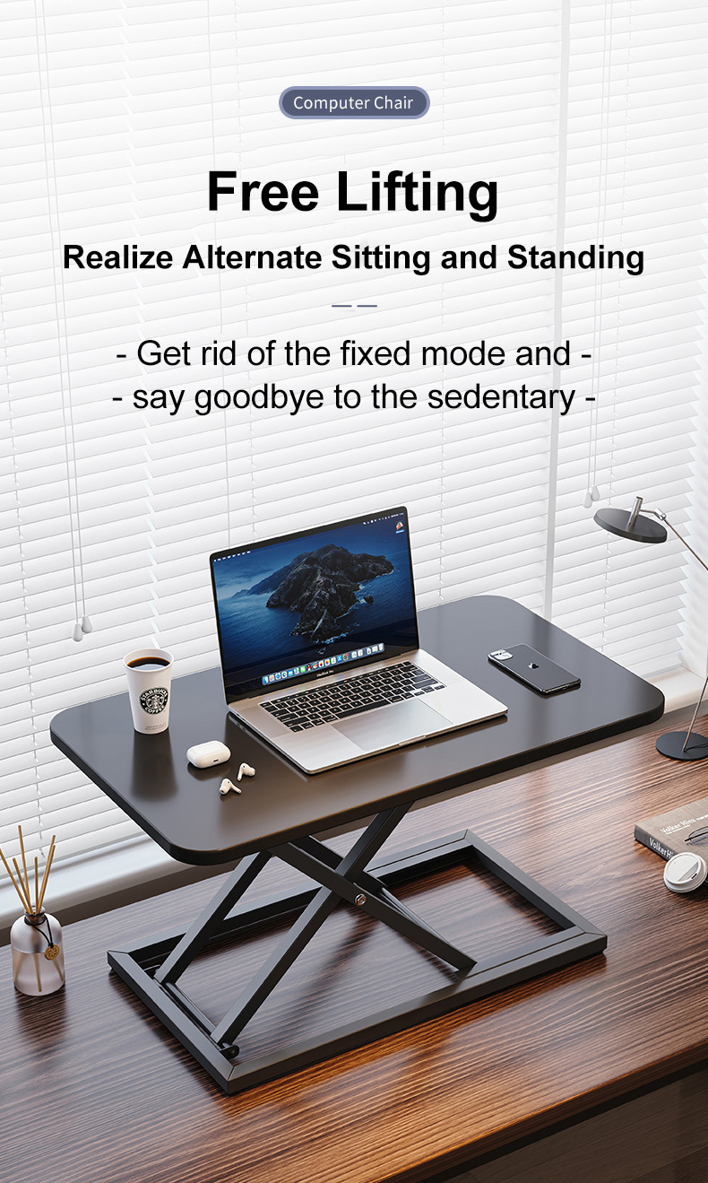 32 Inch Adjustable Sitting Standing Convertible Desk Workstation Riser ...