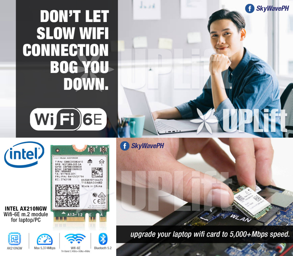 INTEL AX210NGW Wi-Fi 6E AX5400 5374Mbps Triband 802.11ax BT5.2 MU-MIMO ...