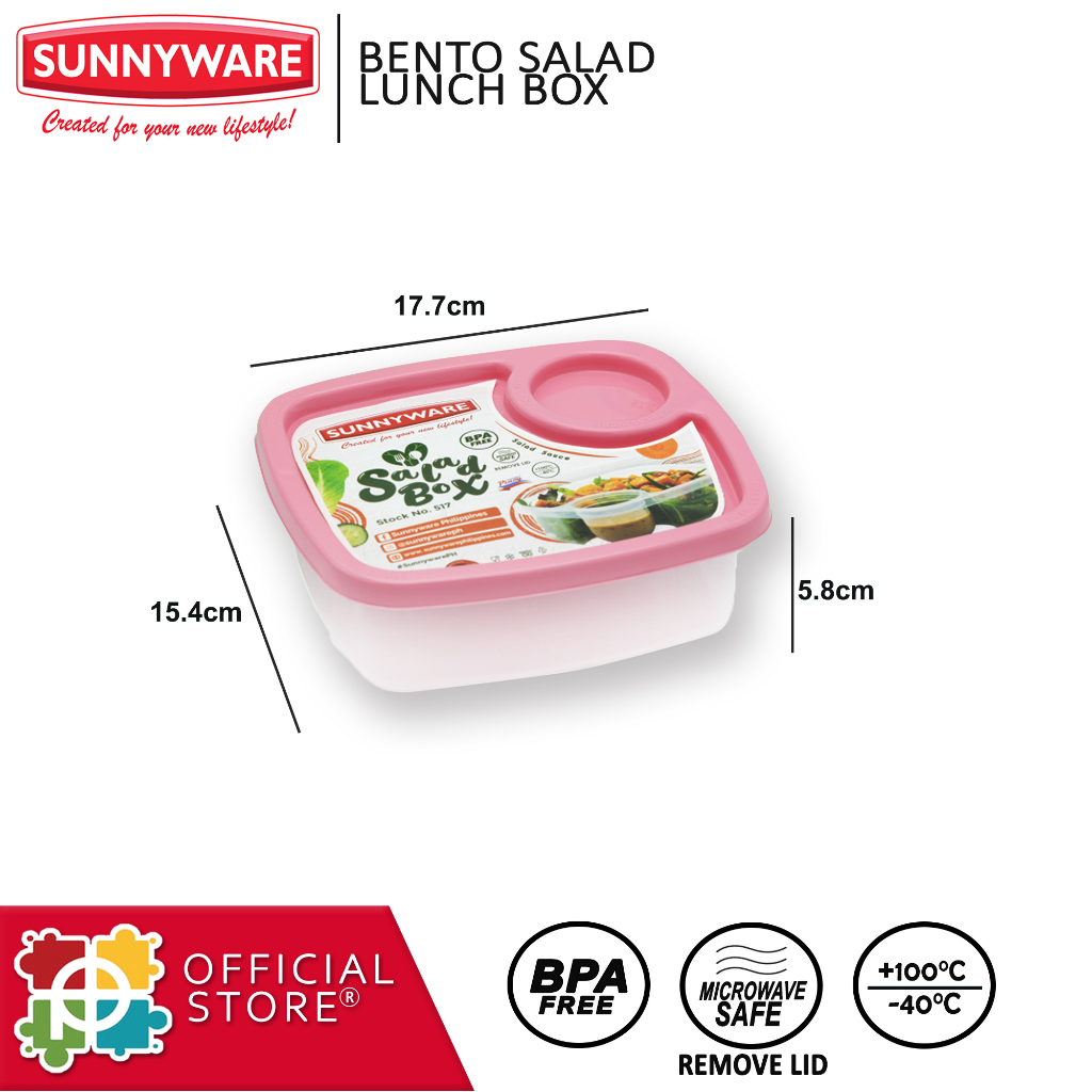 Sunnyware Bento or Salad Box Stock#517/Food Container | Shopee Philippines