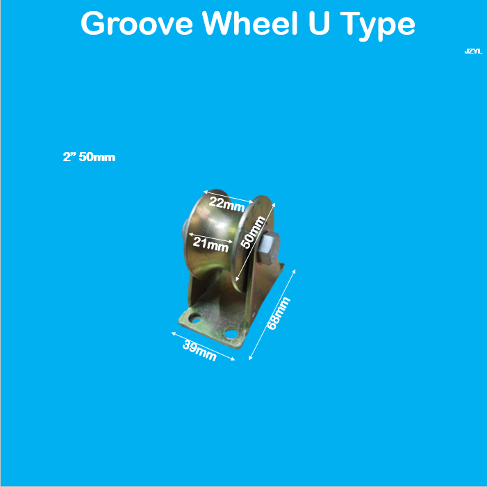 Toyu Groove Wheel U Type Roller Wheel 50mm 60mm 80mm 100mm | Shopee ...