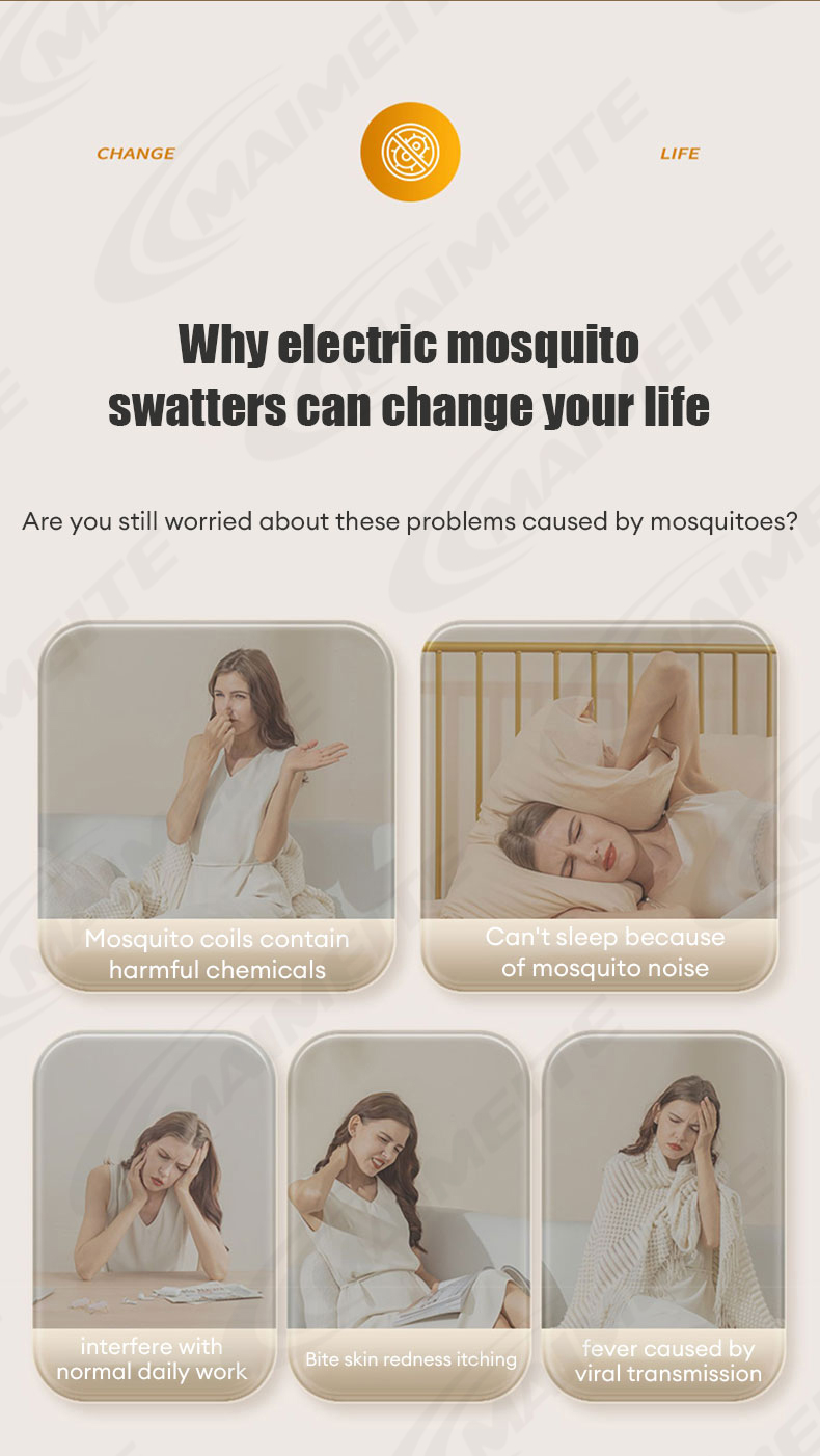 Maimeite Electric Mosquito Swatter pamatay lamok Rechargeable 2 In 1 ...