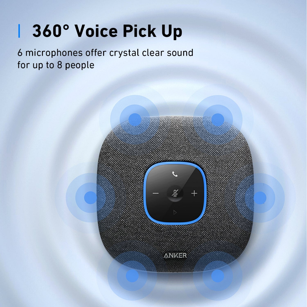 Anker PowerConf S3 Bluetooth Conference Speaker Microphone with 6 Built-In Mics, and 6700mAh ...
