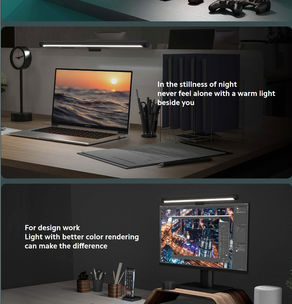 Xiaomi Mi Computer Monitor Light Bar No Screen Reflection Wireless ...