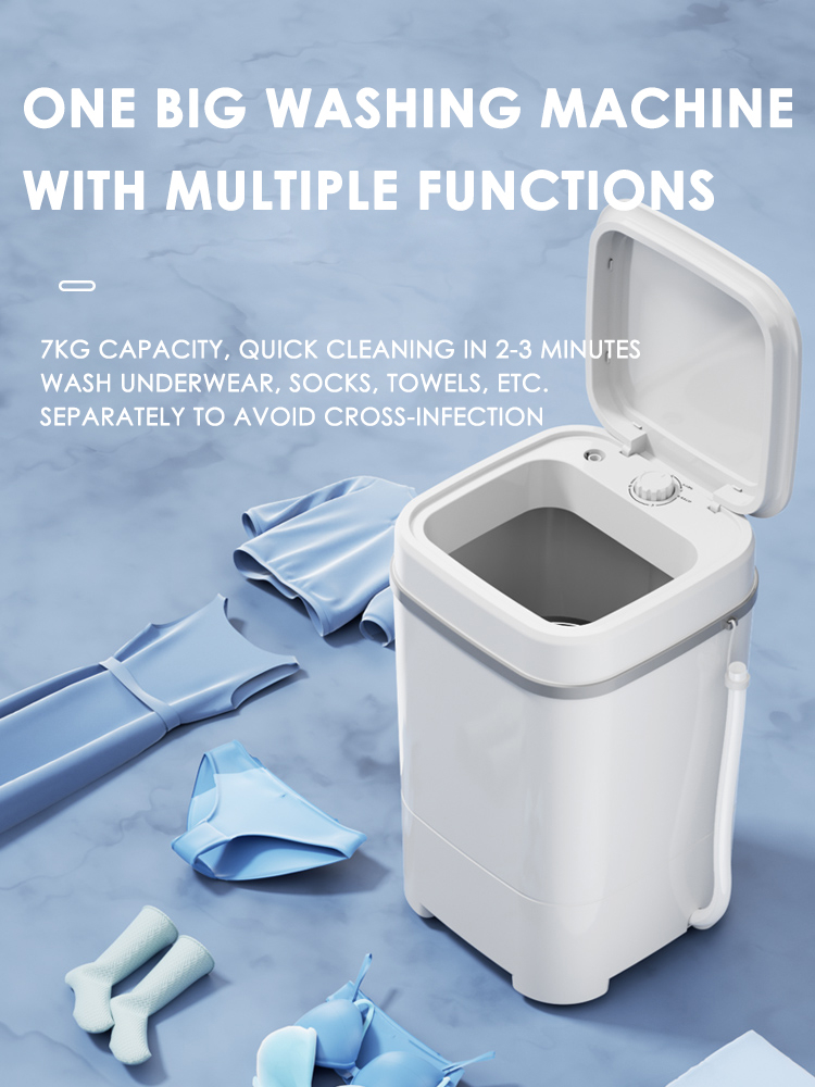 HODEKT Portable Washing Machine With Dryer 7KG Blue Light Sterilization ...