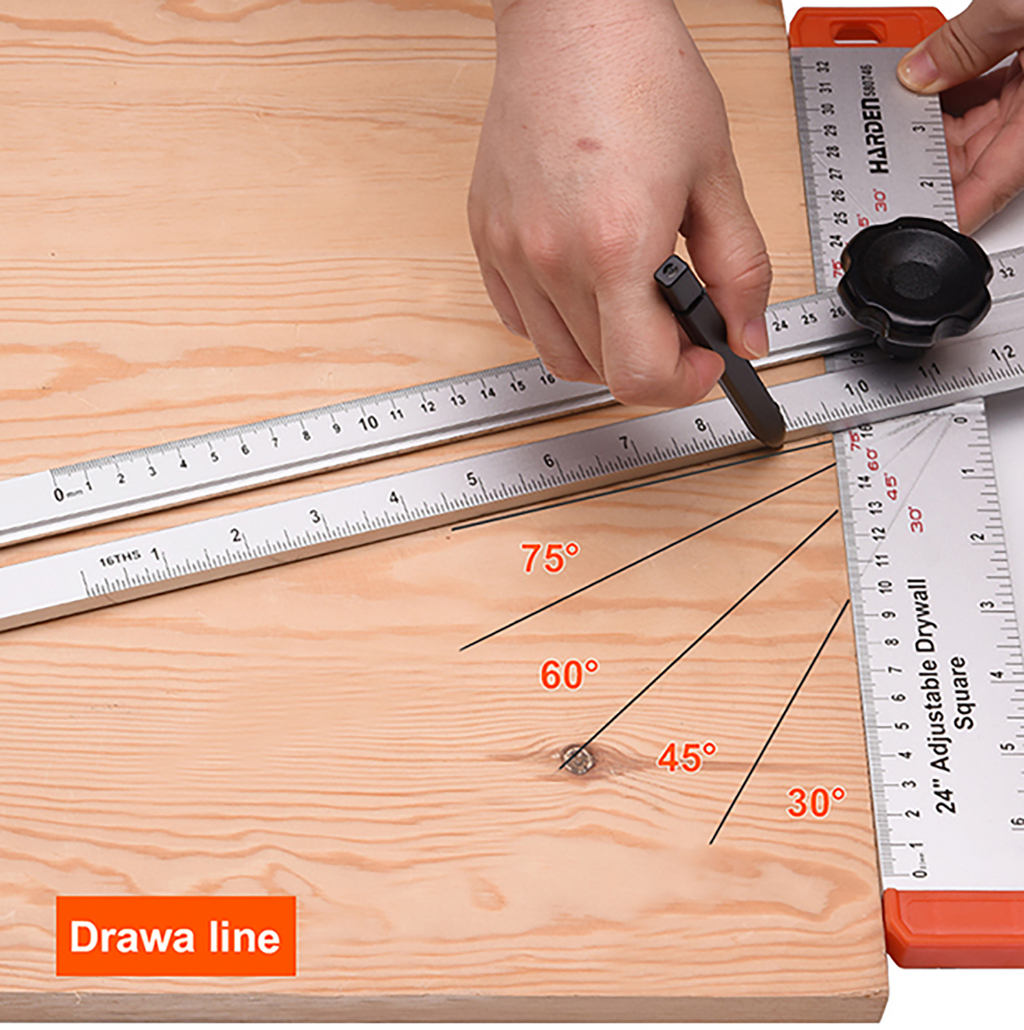 Harden 580746 24" Adjustable T-shaped Square Ruler Size: 600mm(24 ...