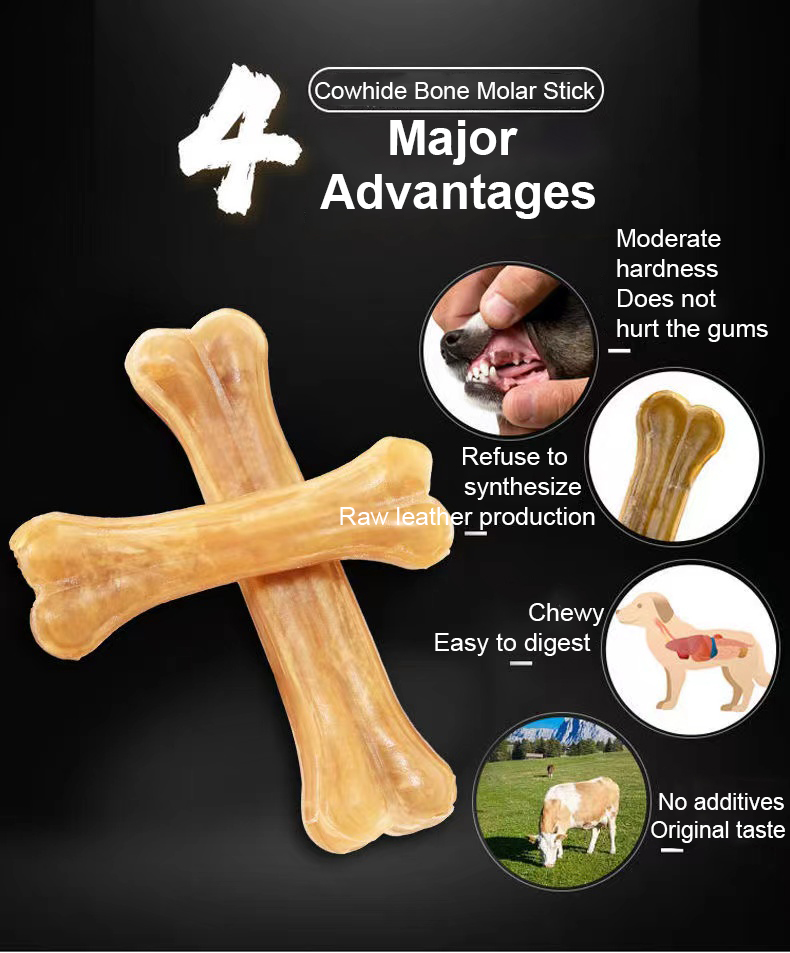 Pet Toy Dog Molar Stick Cowhide Bone-Pressed Dog Teeth Chewing Rawhide ...