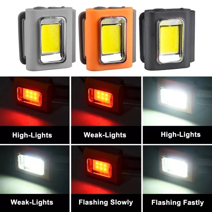 Emergency USB Rechargeable Headlamp collar clip light chest running ...