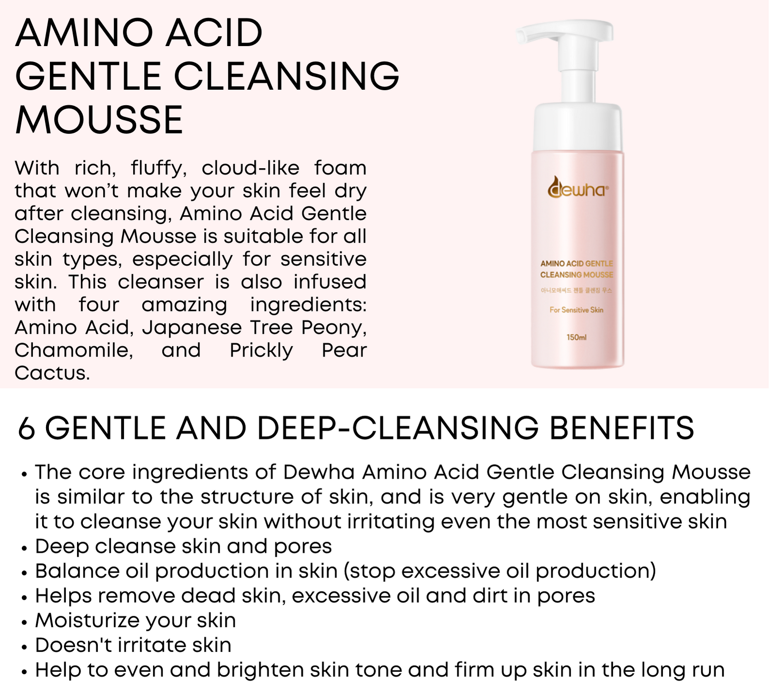 Dewha Amino Acid Gentle Cleansing Mousse | Shopee Philippines