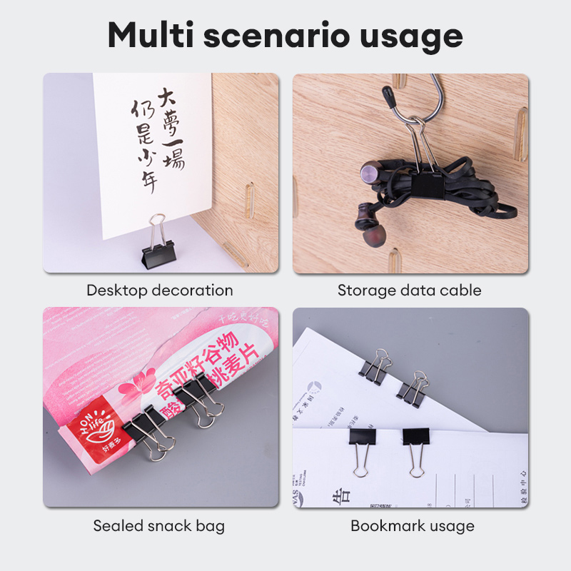 Deli Binder Clips Black 19mm/25mm Multipurpose Paper Clip School Office ...