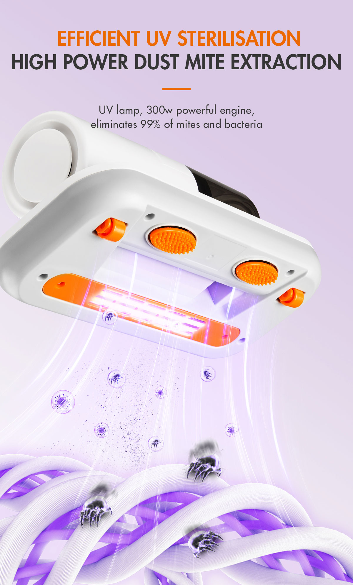 Gaabor Handheld Dust Mite Vacuum Cleaner For Home Mattress Cleaning ...