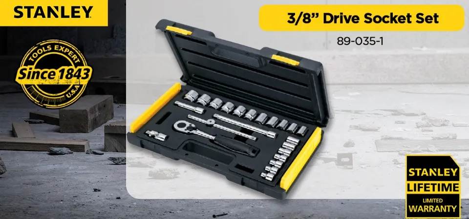 Stanley ST89035 Socket Set 24-Pc 3/8" Drive 6pt 6mm-24mm | Shopee Philippines