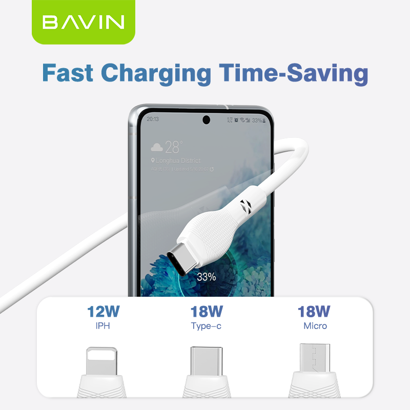 BAVIN CB293 Fast Charging Data Cable Supported Data Transfer 1 Meter ...