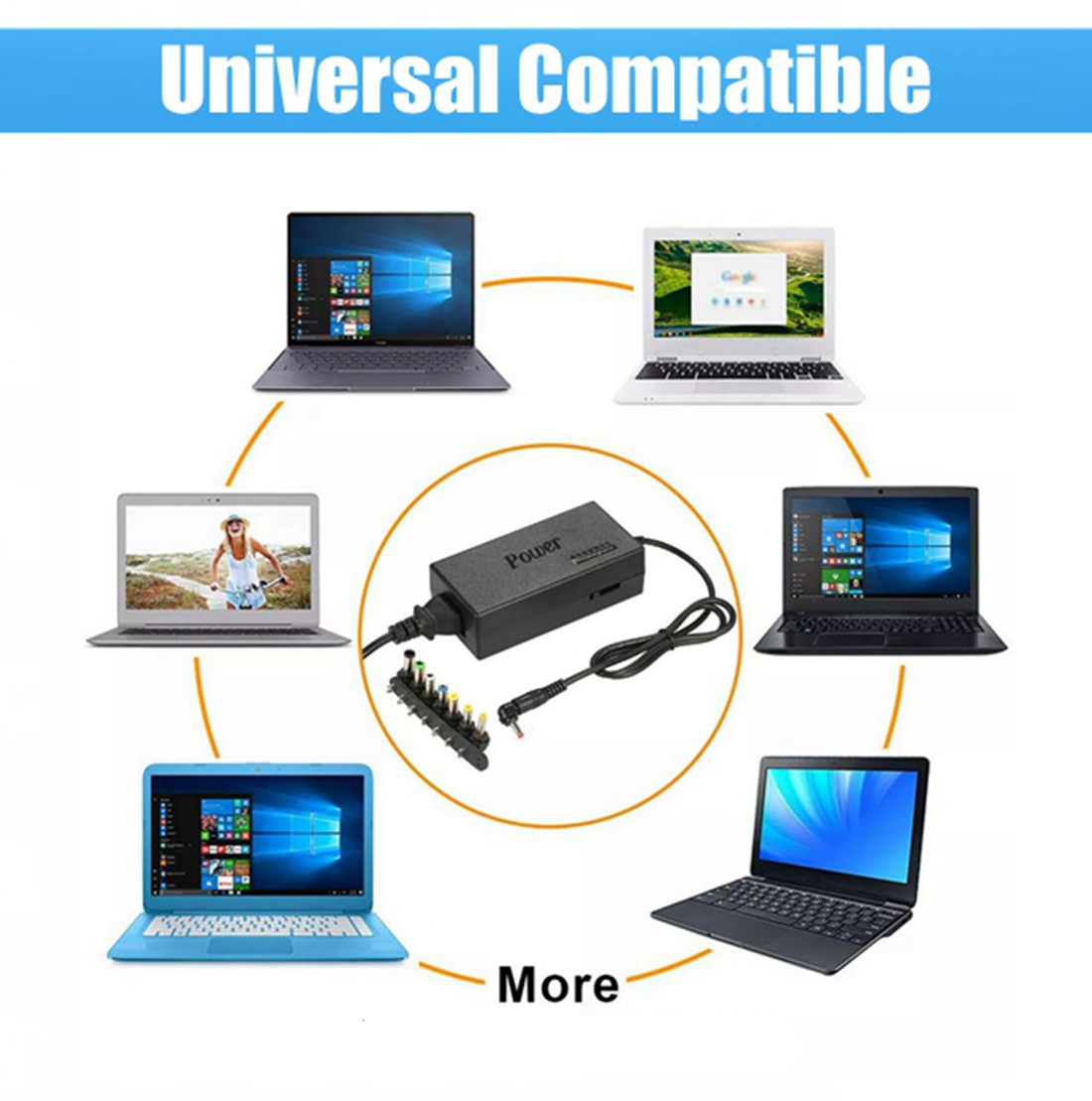 8 in 1 Universal Laptop Charger for Laptop Computer Notebook 96W ...