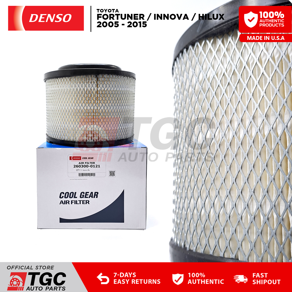 Denso Air Filter / Air Cleaner for Toyota Fortuner Innova Hilux 2005 ...