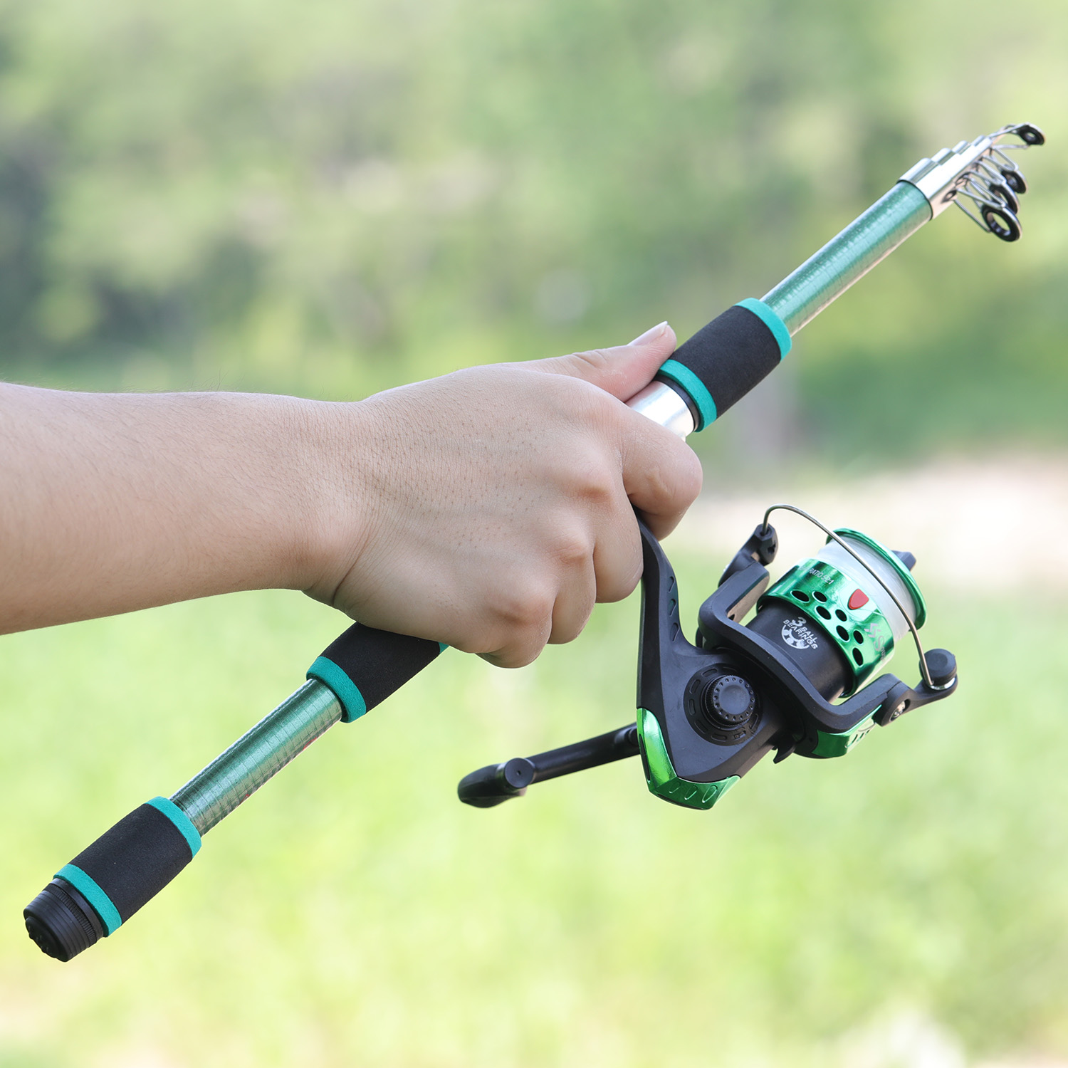 Sougayilang 1.8m 6 Sections Spinning Fishing Rod 5.5:1 3bb All Set For ...