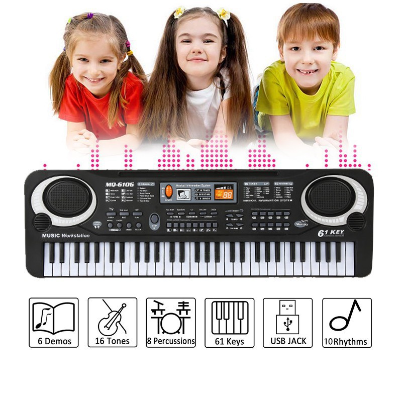 RIXTON 61 Keys Digital Piano Electronic Keyboard For Kids Electronic ...