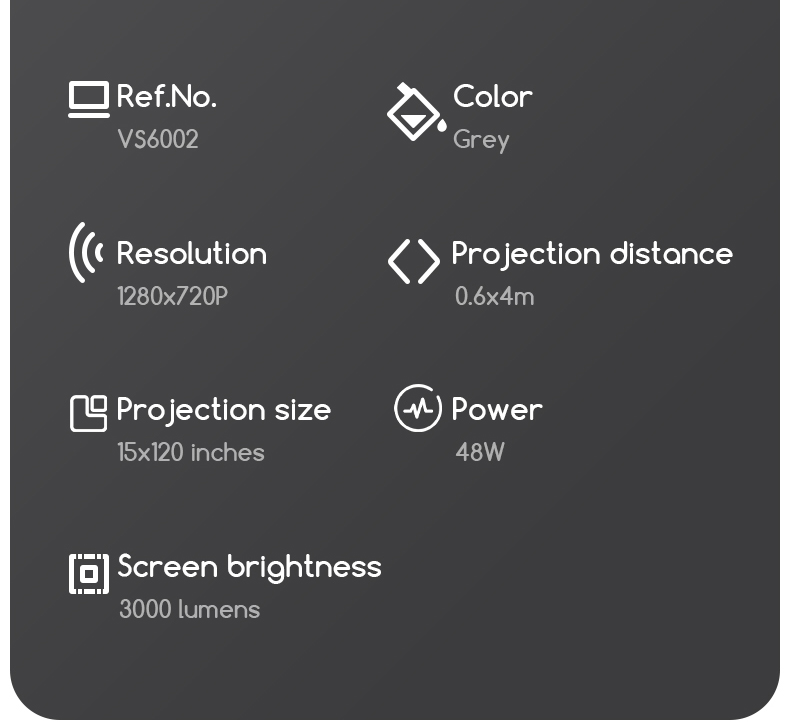 Deli Vusign 3000 Lumen Projector Portable HD 1080P Projector 16:9 Stand ...