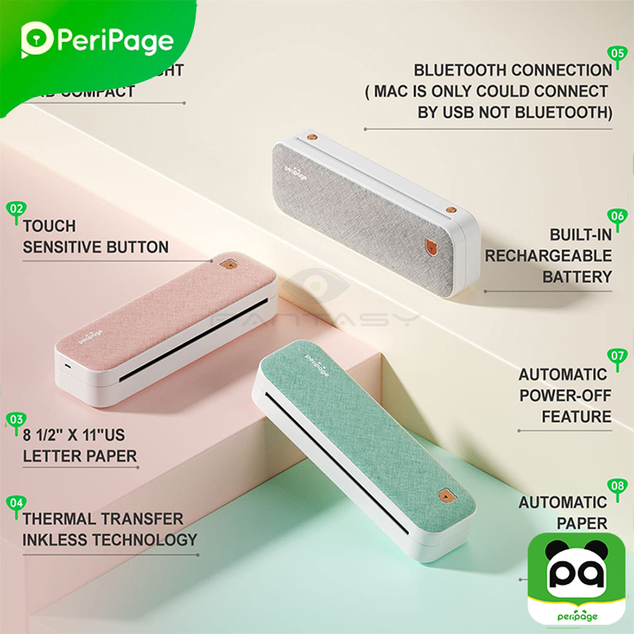 Peripage A40 300DPI Portable A4 Printer Mini Inkless Thermal Paper ...